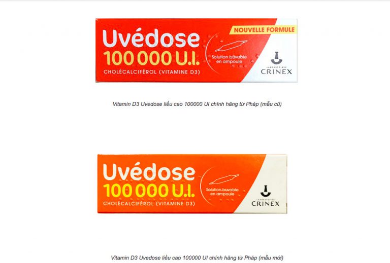 VITAMIN D3 UVEDOSE 100000UI LIỀU CAO CHO NGƯỜI LỚN VÀ TRẺ EM TRÊN 18 ...